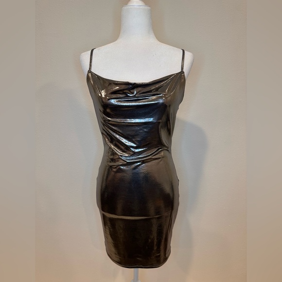 Forever 21 | Dresses | 8 Shiny Metal Mini Dress Medium | Poshmark